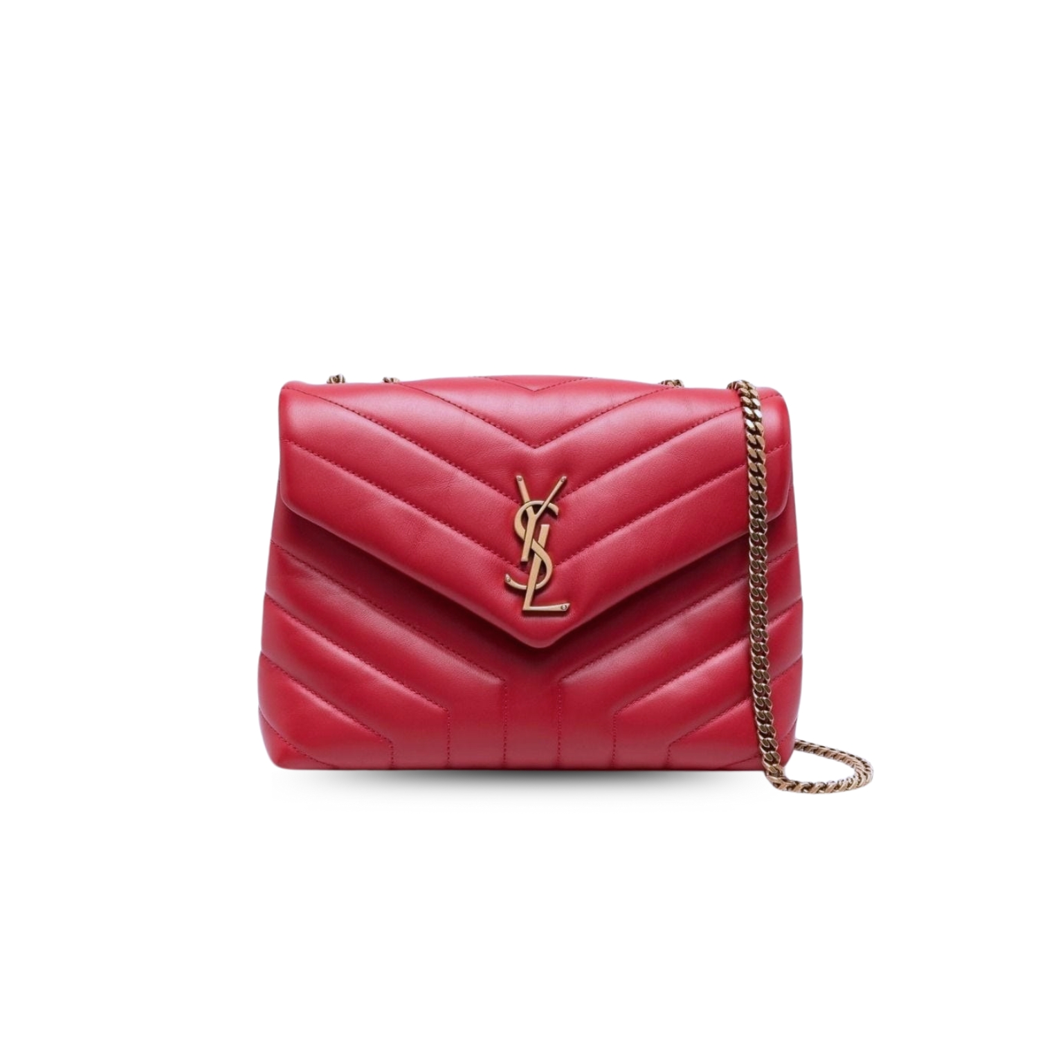 Saint Laurent Loulou Small Chain Bag In Matelassé "Y" Burgundy For ...